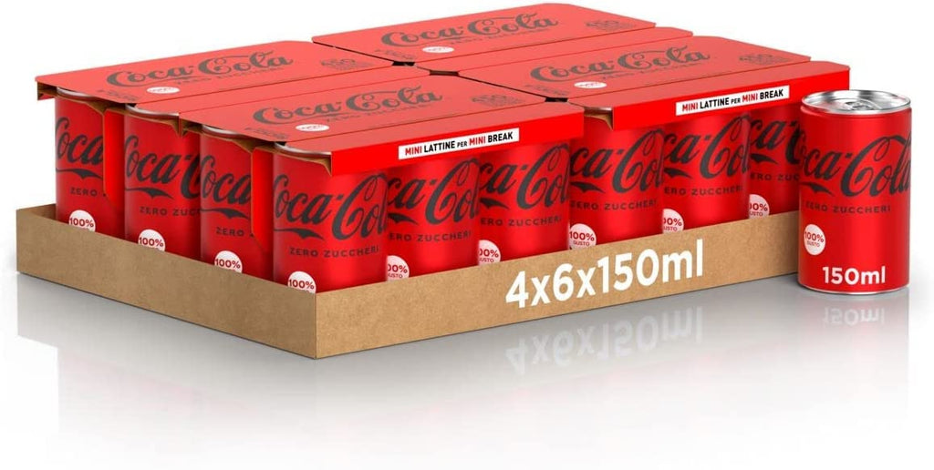 Coca Cola Zero Sugar Lot De 24 Mini Boîtes De Boisson Gazeuse 150 Ml ...