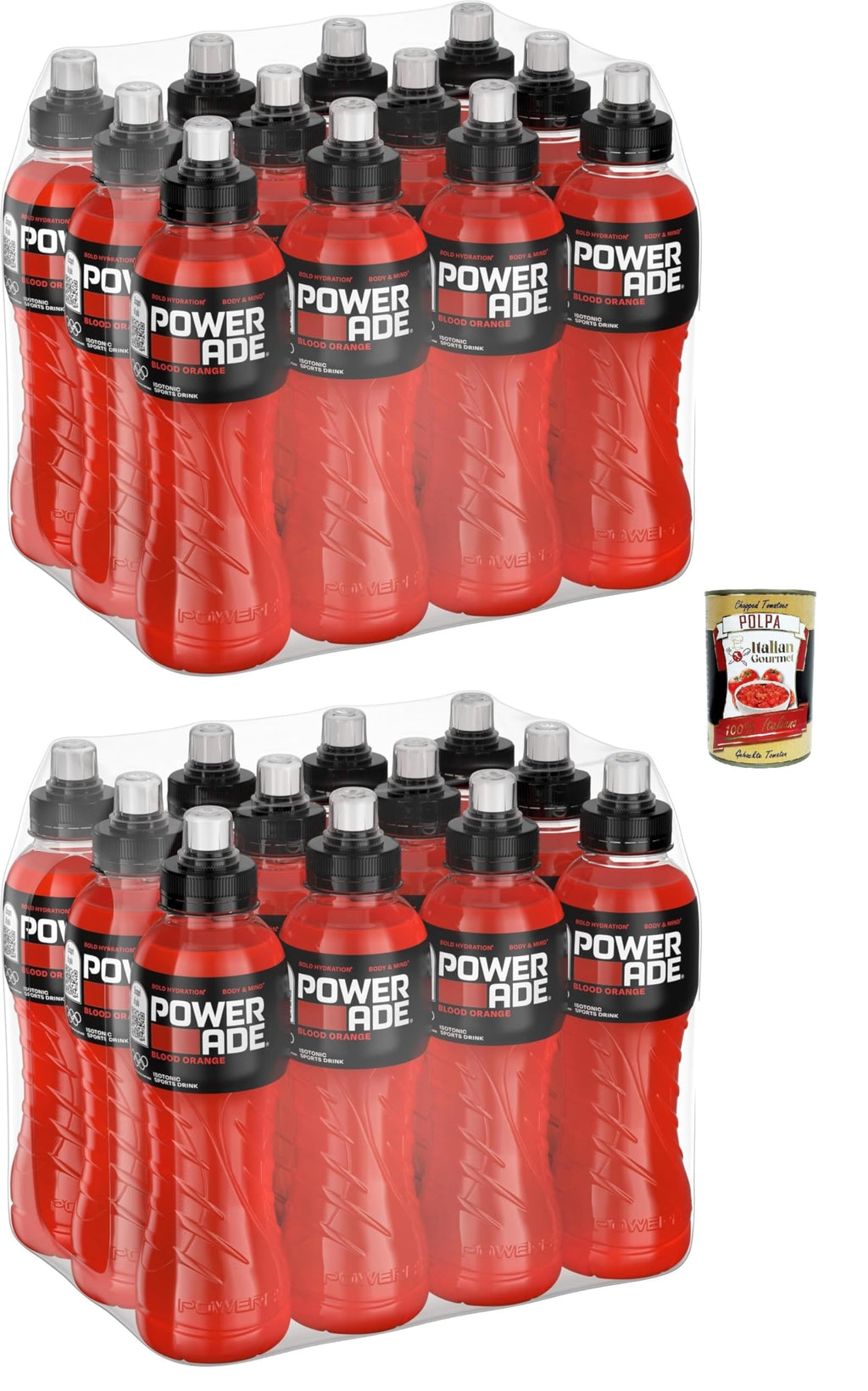 Powerade Blood Boisson Isotonique Pour Le Sport Orange 24 X 500 Ml + P ...