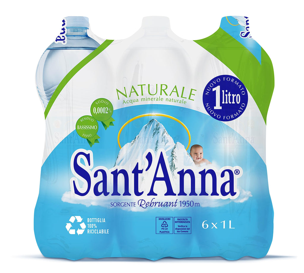 Eau Sant'anna Naturelle 1,0 Litre | Eau Minérale Naturelle Oligominéra ...