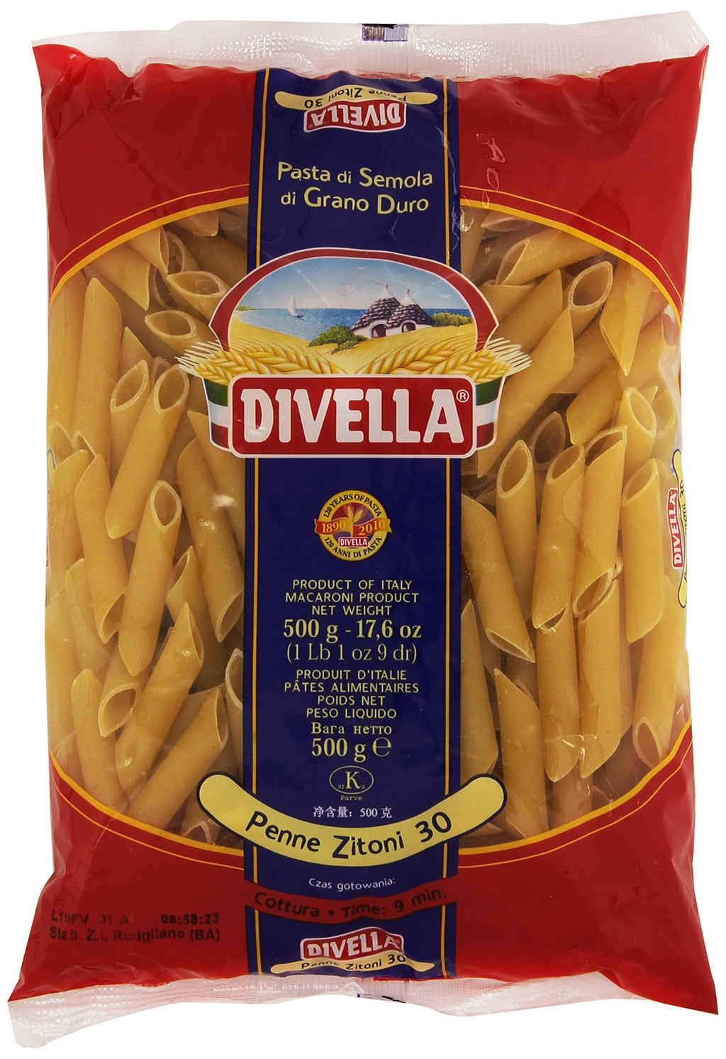 Divella - Penne Zitoni 30, Pasta Di Semola Di Grano Duro , 500 G ...